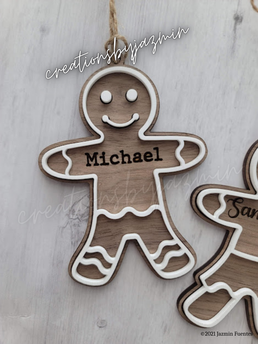 Personalized Gingerbread Christmas Ornament With Name, Custom Boy Or G ...