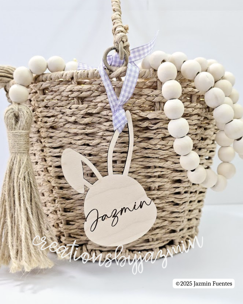 Baby's First Easter Name Tag, 2025 Baby Easter Basket Tag with Name ...